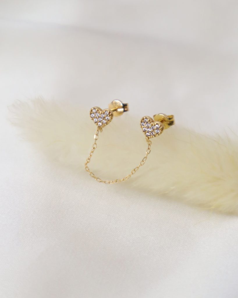Piercing doble corazon cristal | Joyería Petunia
