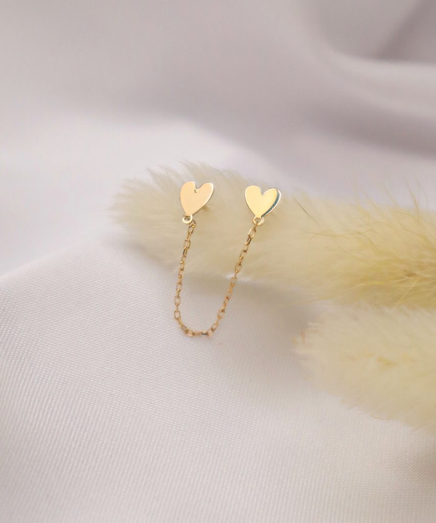 Piercing doble corazon plano | Joyería Petunia