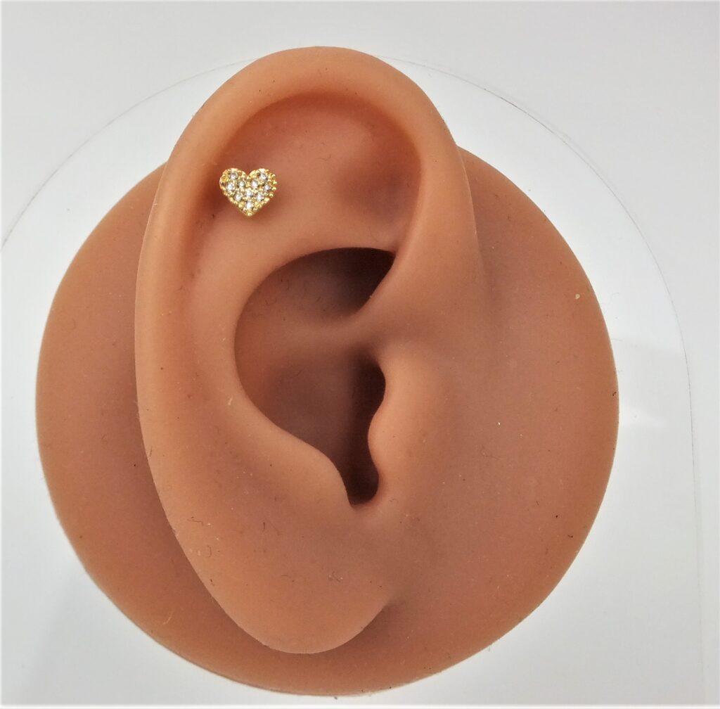 Piercing corazon cristal | Joyería Petunia