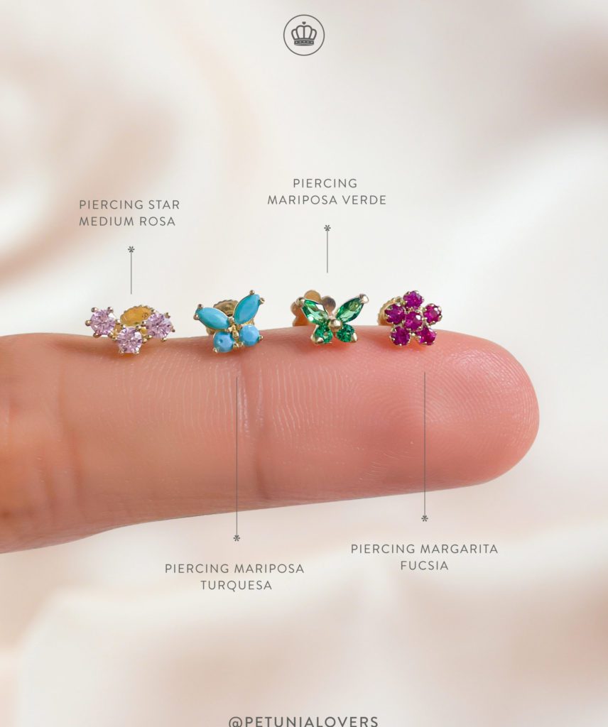 Piercing mariposa turquesa | Joyería Petunia