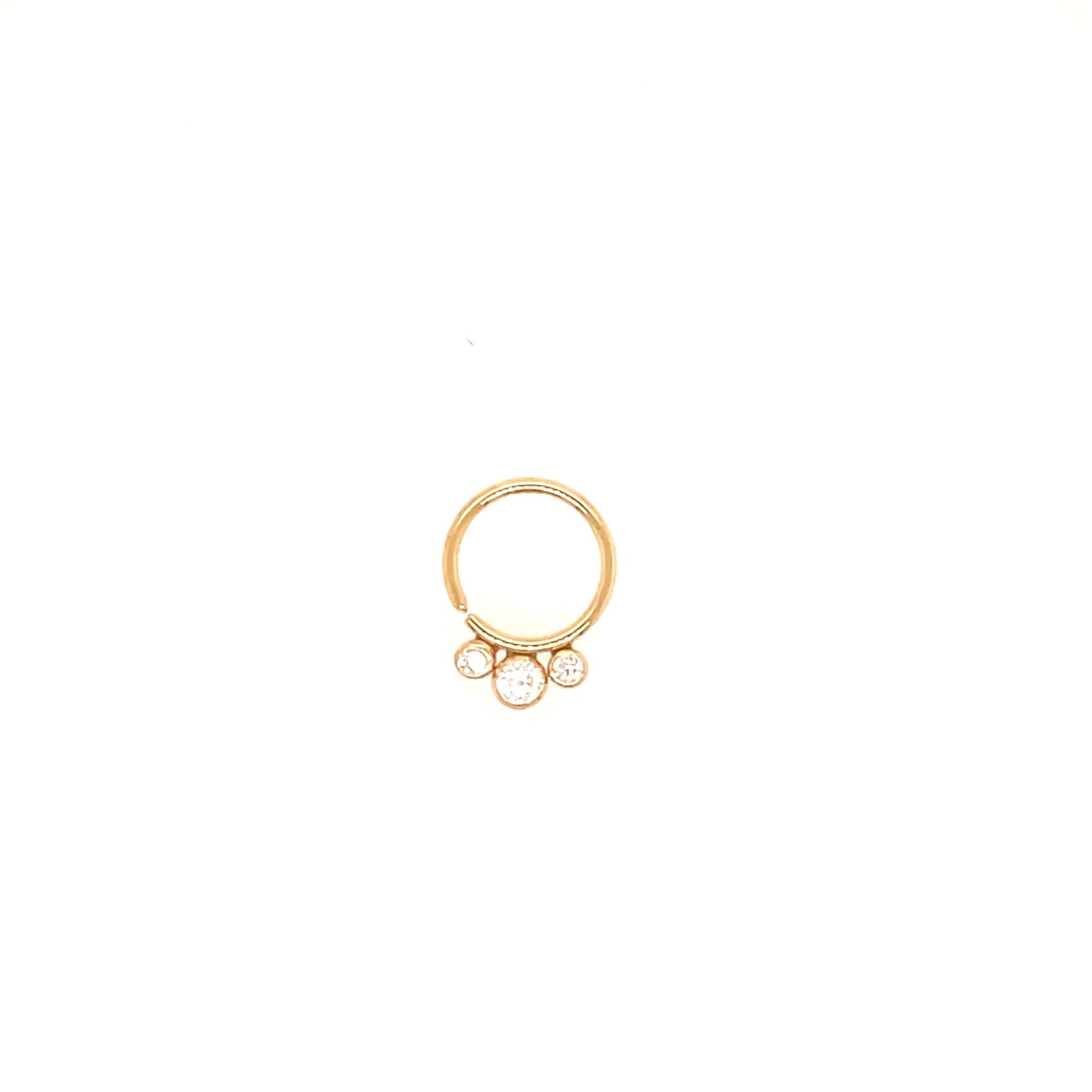Piercing argolla trio punto de luz | Joyería Petunia
