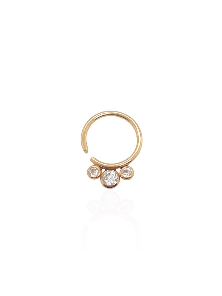 Piercing argolla trio punto de luz | Joyería Petunia