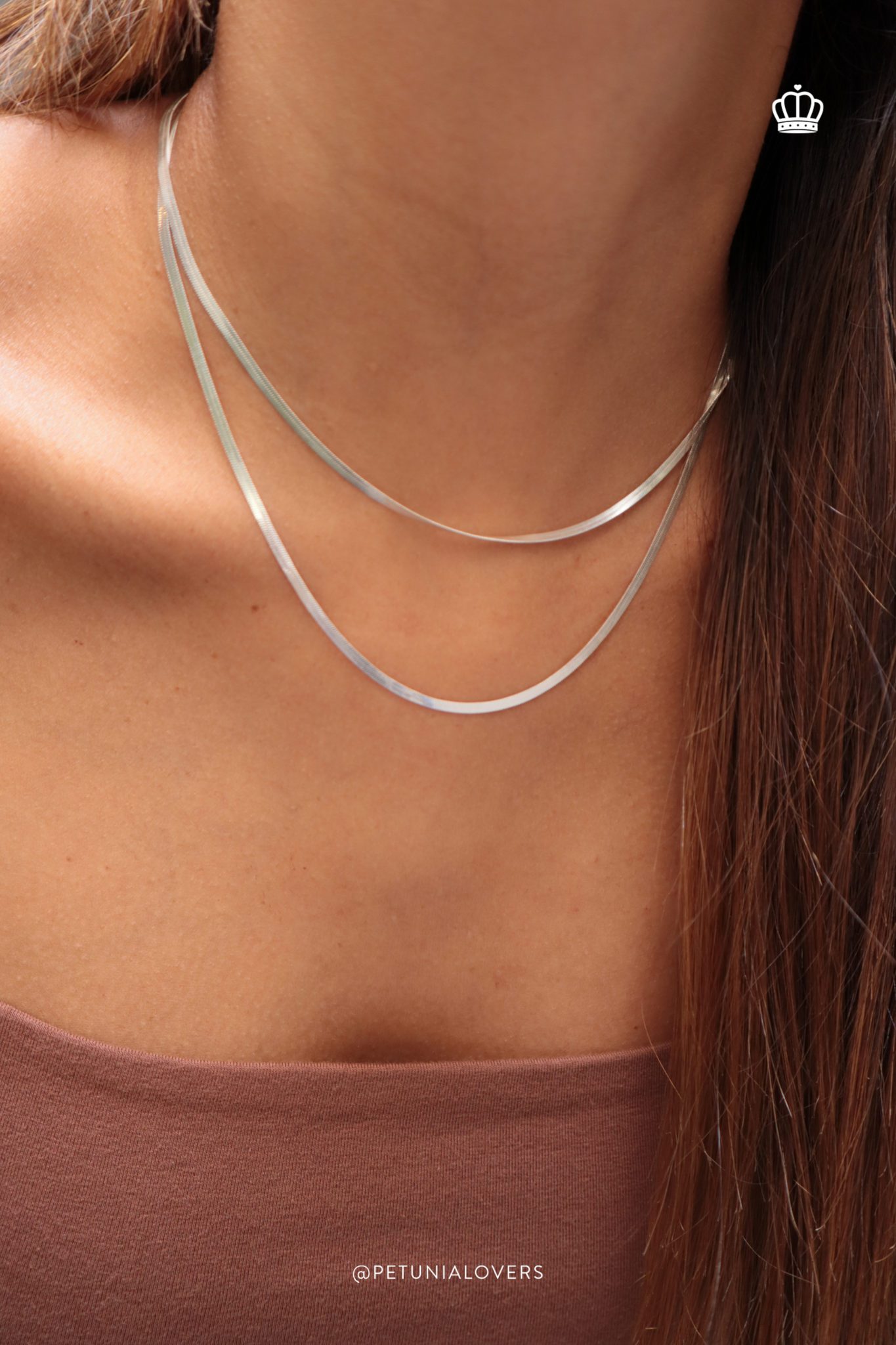 Cadena snake slim plata | Joyería Petunia