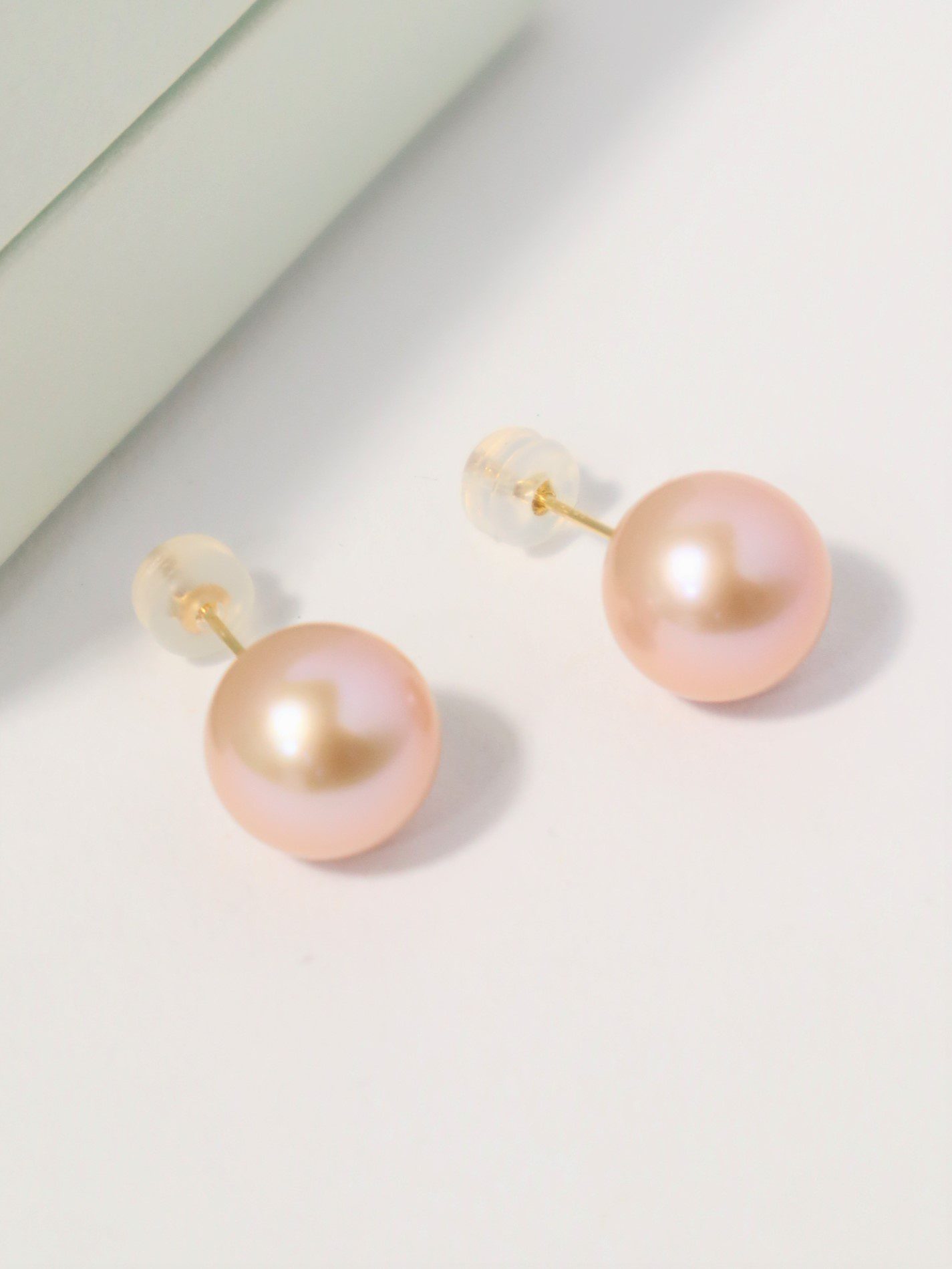Aretes perla rosada oro | Joyería Petunia