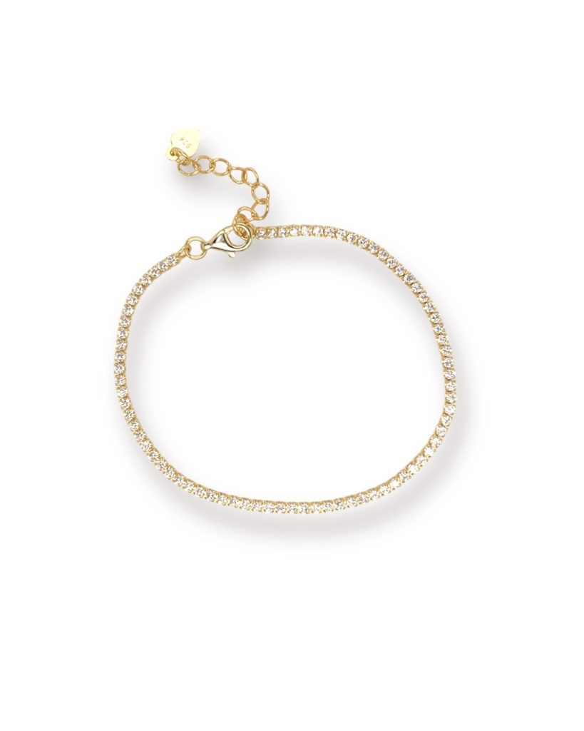 Pulsera tennis dorado | Joyería Petunia