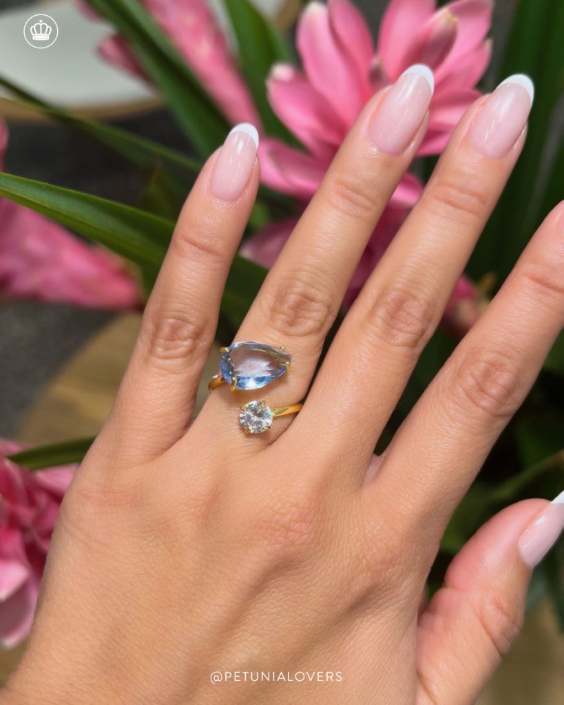Anillo Fiona celeste | Joyería Petunia