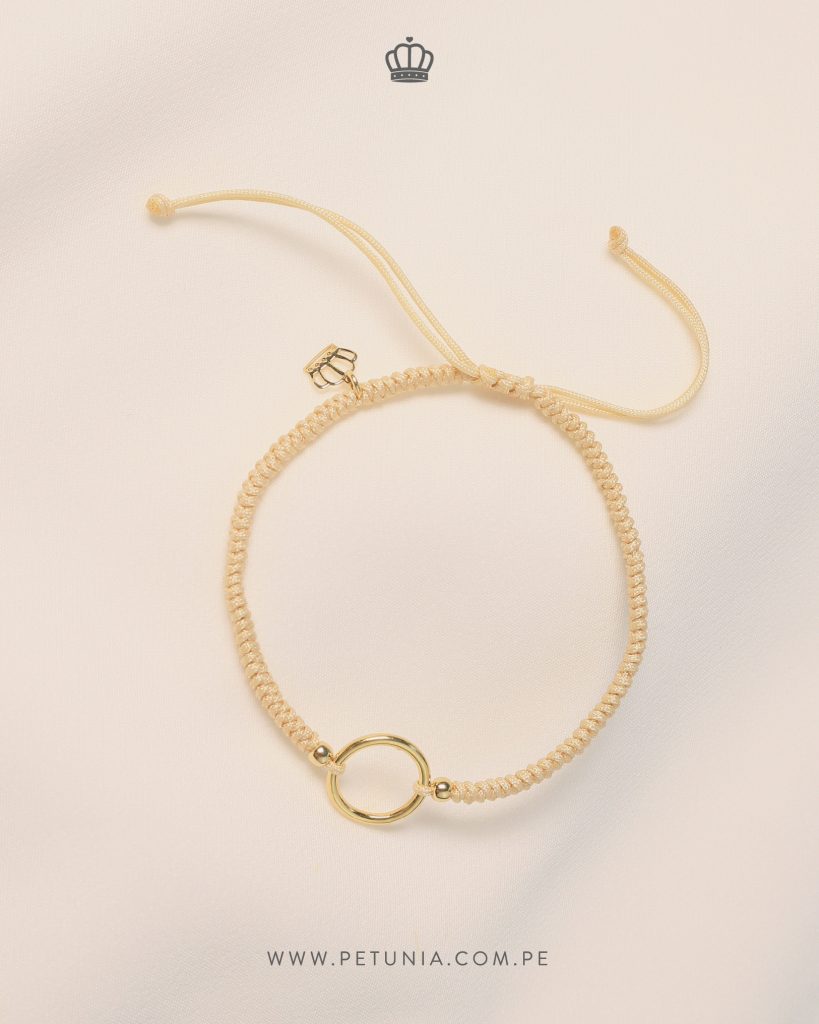 Pulsera Karma tejido beige | Joyería Petunia