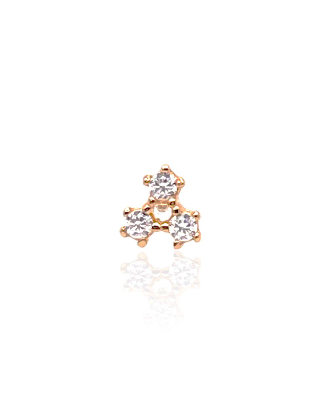 Piercing trinity cristal oro | Joyería Petunia
