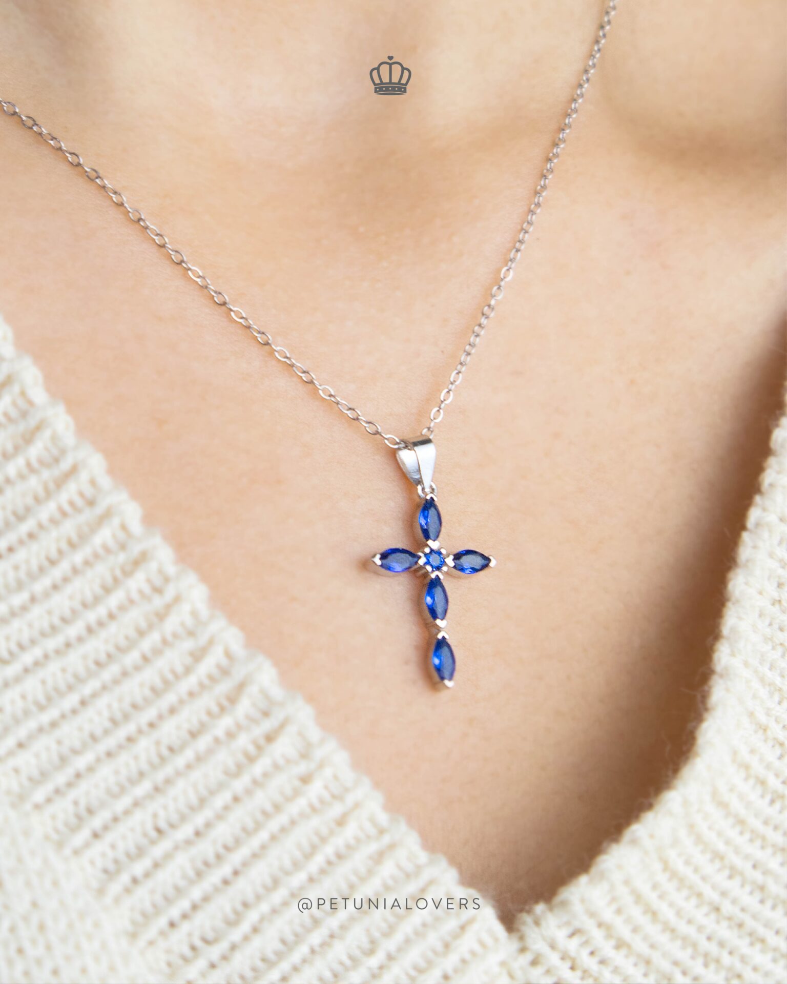 Cadena Cruz Azul | Joyería Petunia