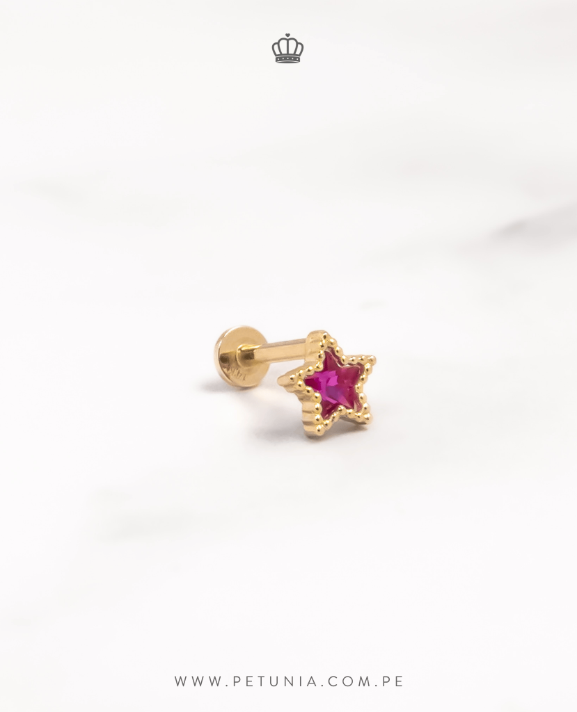 Piercing Ruby estrella | Joyería Petunia