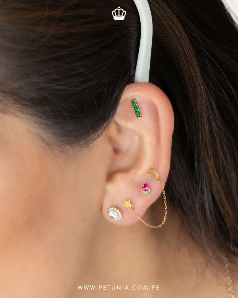 Piercing Barra green 8mm | Joyería Petunia