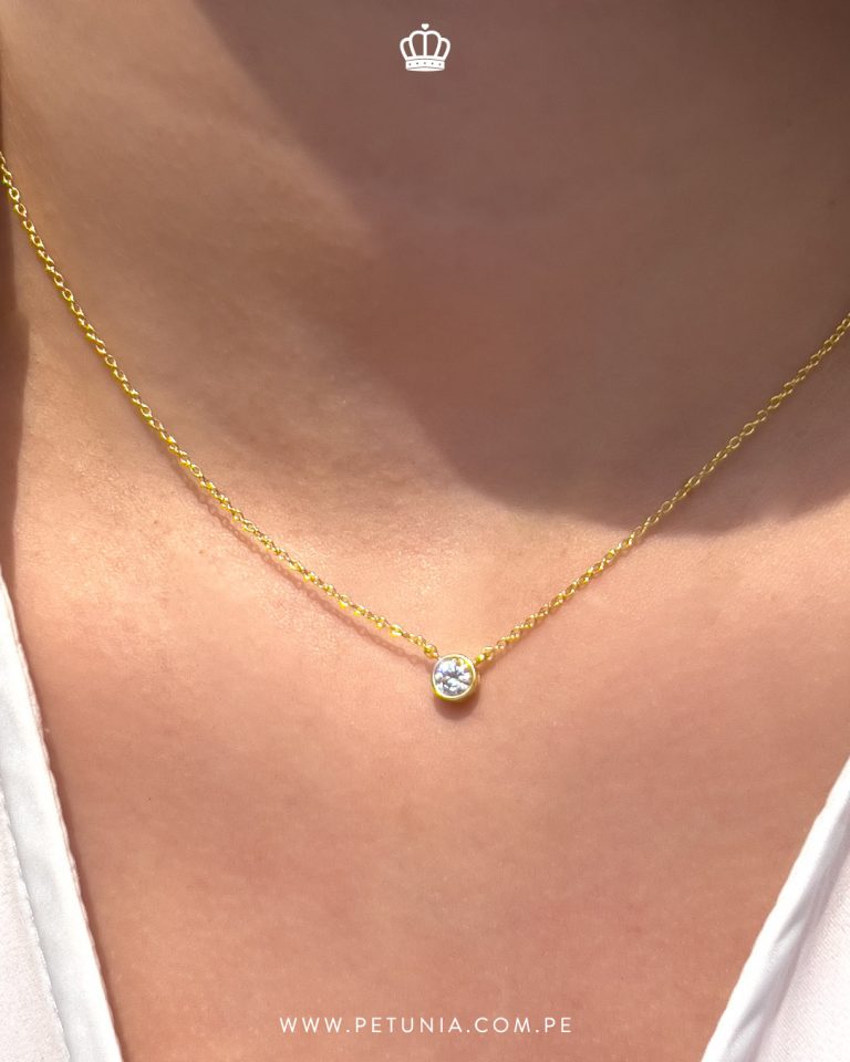 Cadena Beatriz Moissanita dorado | Joyería Petunia