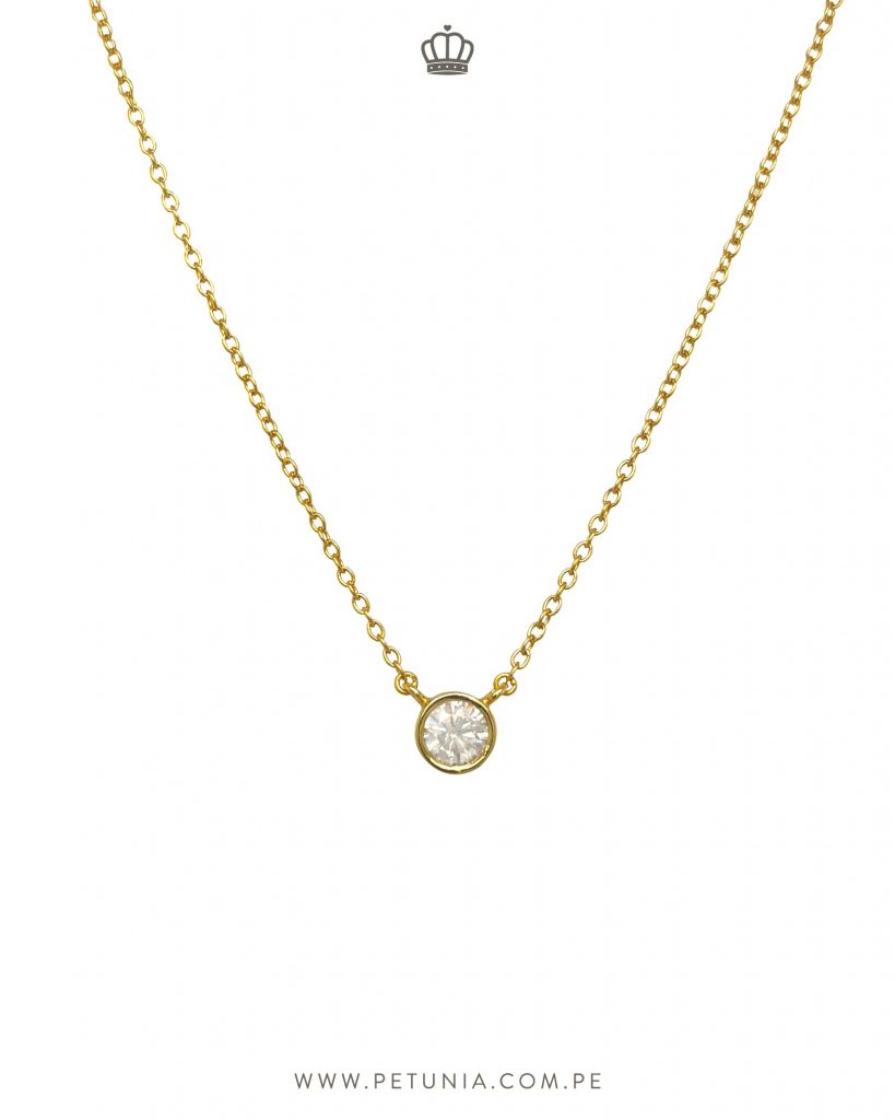 Cadena Beatriz Moissanita dorado | Joyería Petunia